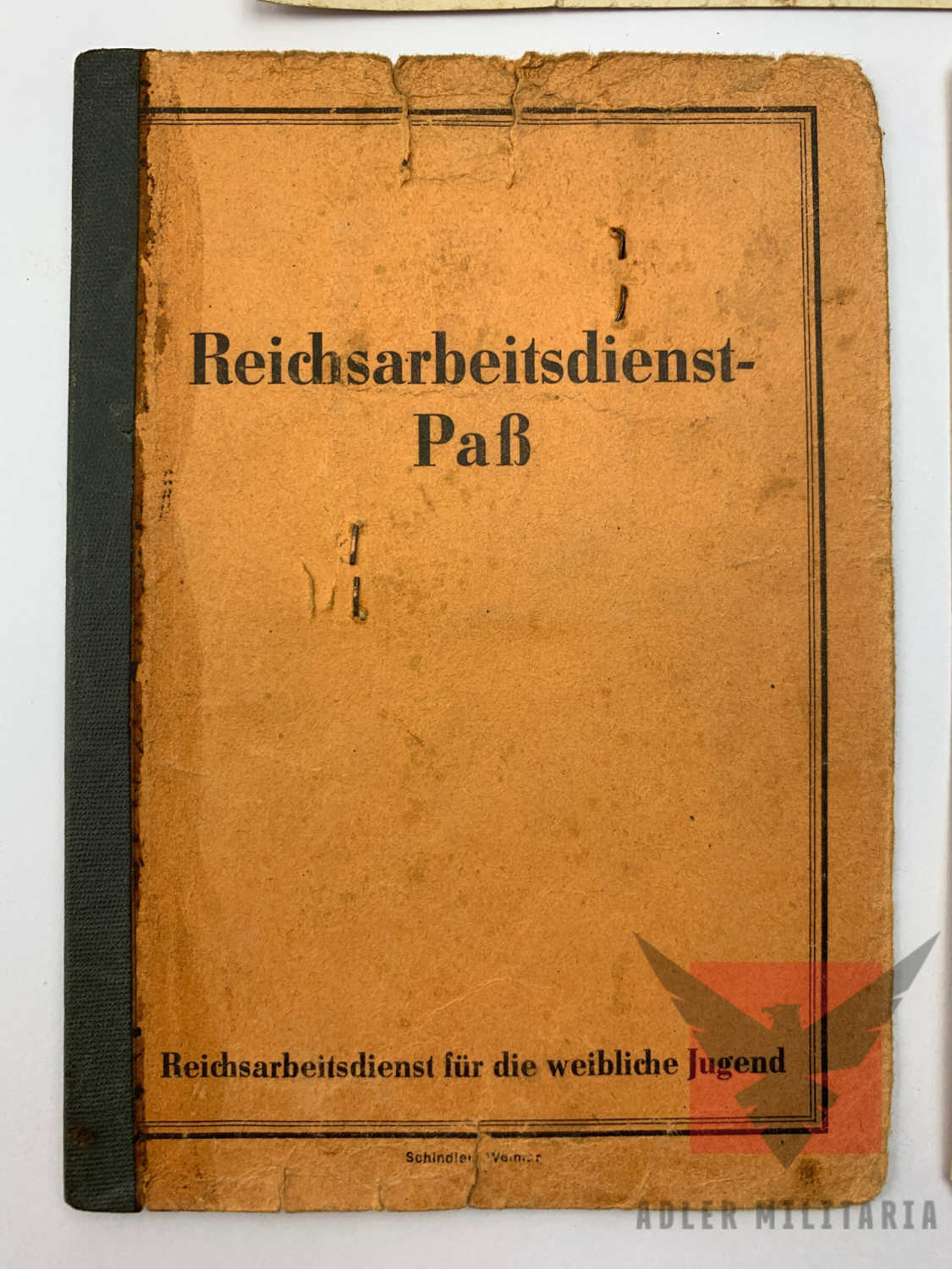 WW2 German Issue – RAD Identification Pass for Lady ...