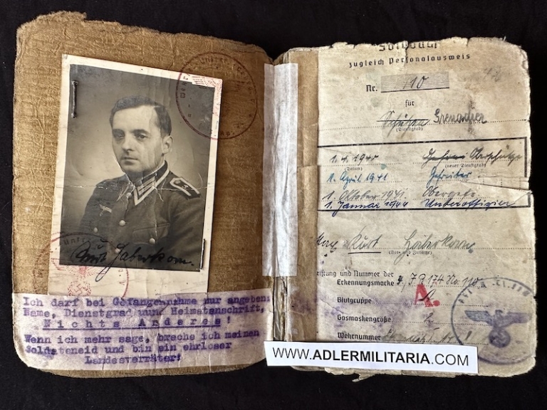 Wehrmacht Soldbuch – Unteroffizier Haberkorn – Grenadier Regiment 1120 ...