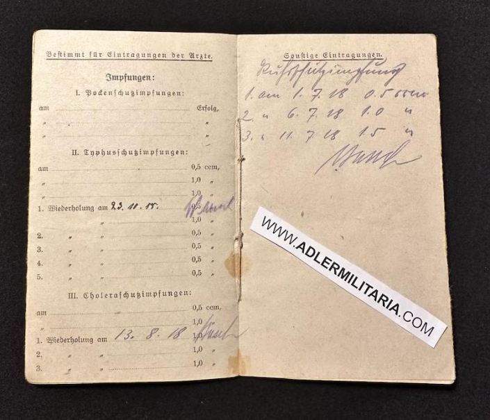 WW1 German Soldbuch and Militärpass – Uffz Illies – Landwehr Infanterie ...