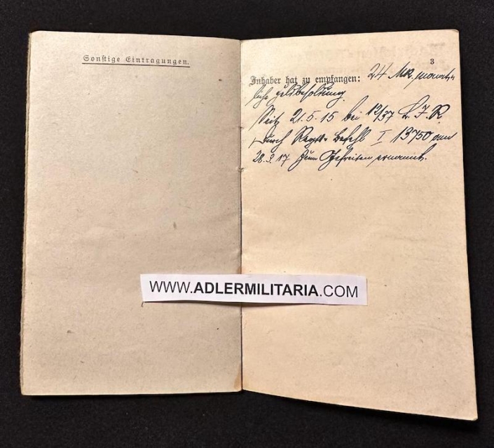 WW1 German Soldbuch and Militärpass – Uffz Illies – Landwehr Infanterie ...