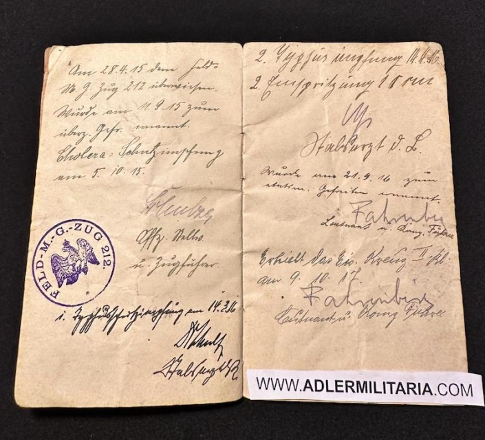 WW1 German Soldbuch & Militärpass – MG Gunner Gefreiter Emil Krengel ...