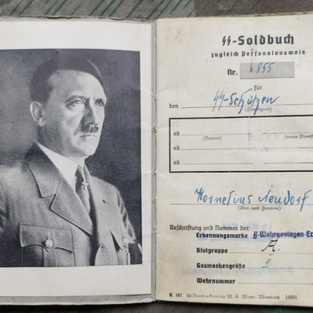 WWII Waffen SS Soldbuch – Ukrainian Born SS-Schütze Neudorf – SS ...