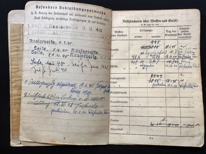 WWII German Soldbuch – Uffz Wiese – “Kettenhund” – Feldgendarmerie ...