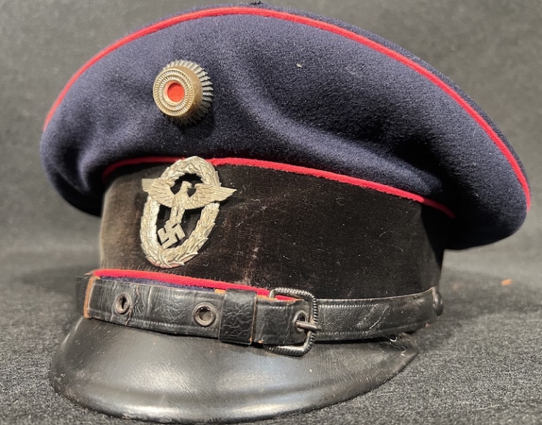 WWII German Fire Police Visor – Original – Adler Militaria