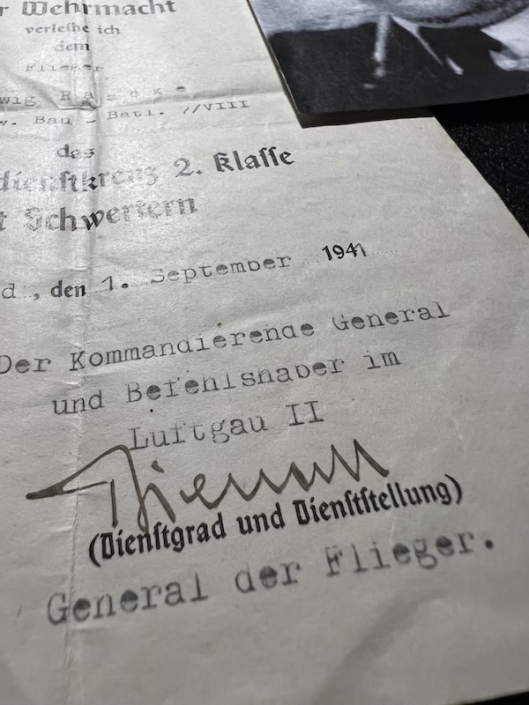WWII German Award Certificate – War Merit Cross with Swords – Signed ...