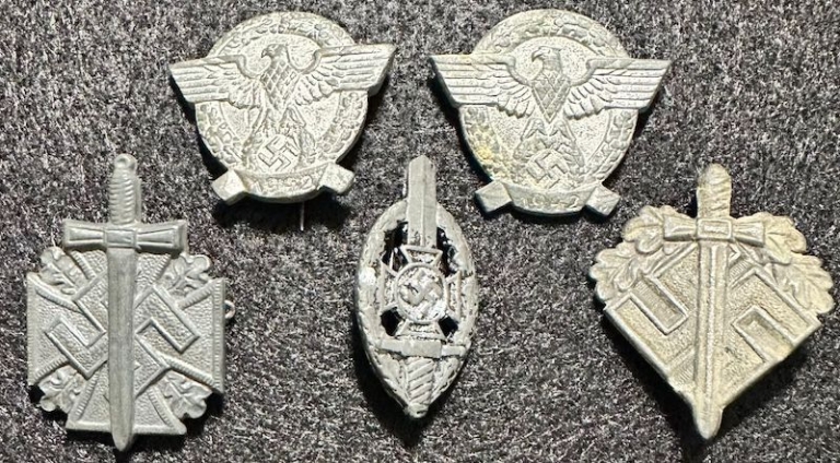 WWII German Membership Pins Set of Five – Original – Adler Militaria
