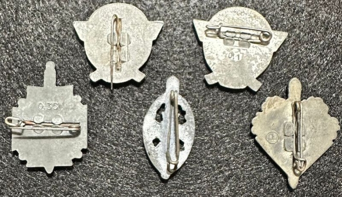 WWII German Membership Pins Set of Five – Original – Adler Militaria