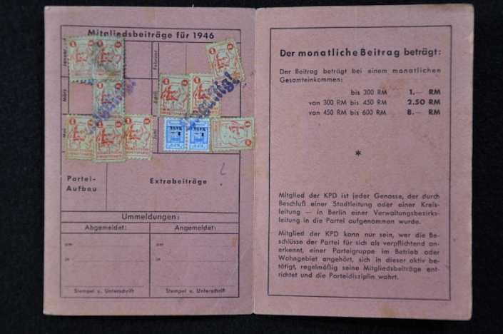 1946 KPD ID – Communist Party Germany – Original Post War ID – Rare ...