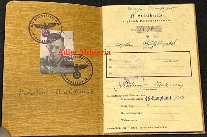 WWII German Waffen SS-Soldbuch – Cossack Waffen-Unterführer Waldimar ...