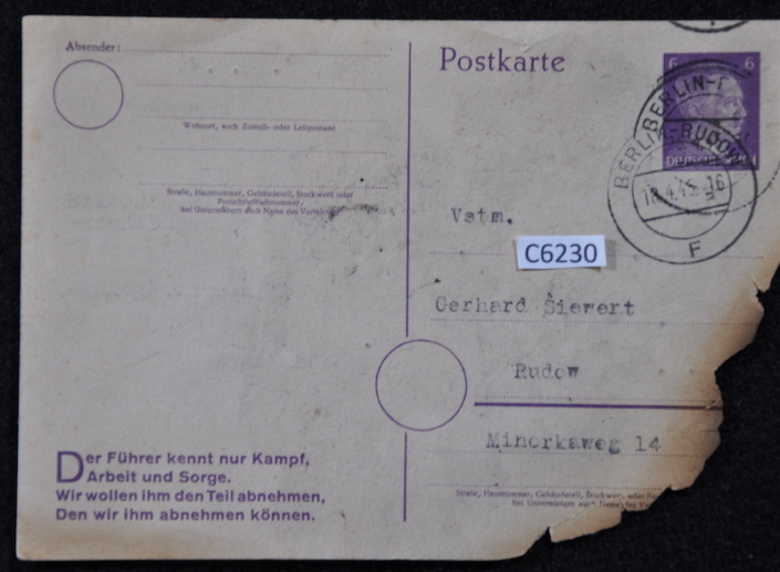 WWII German Volkssturm Call Up Rudow Berlin – Rare Original (reserved ...