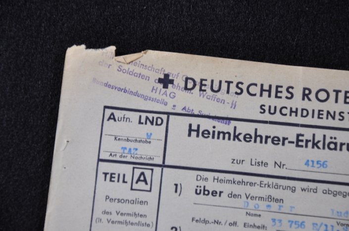 WWII German HIAG DRK Search Documents Waffen SS Nordland Battle of ...