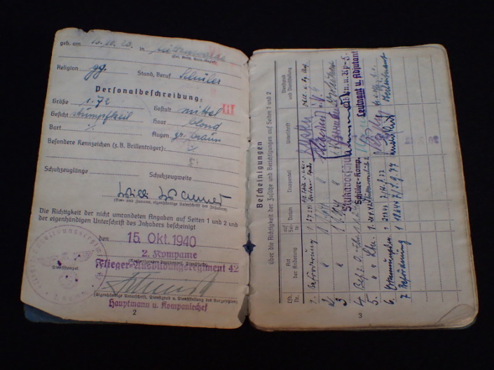 WWII Luftwaffe Stuka Pilot Oblt Wanner Soldbuch & Wehrpass Set – Ju 87 ...