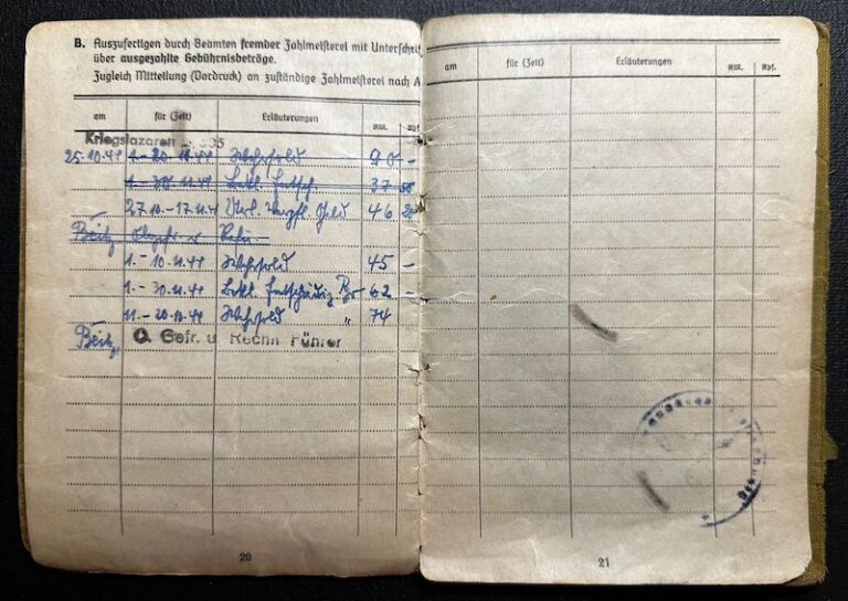 WWII German Army Soldbuch Major Müller – Died POW Camp Russia 1946 ...