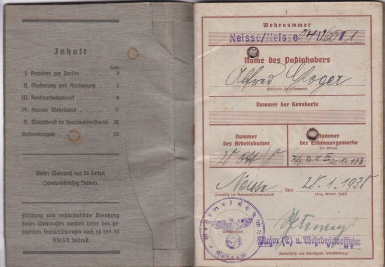 WWII German Wehrmacht Wehrpass ID & Wehrmacht Führerschein ...