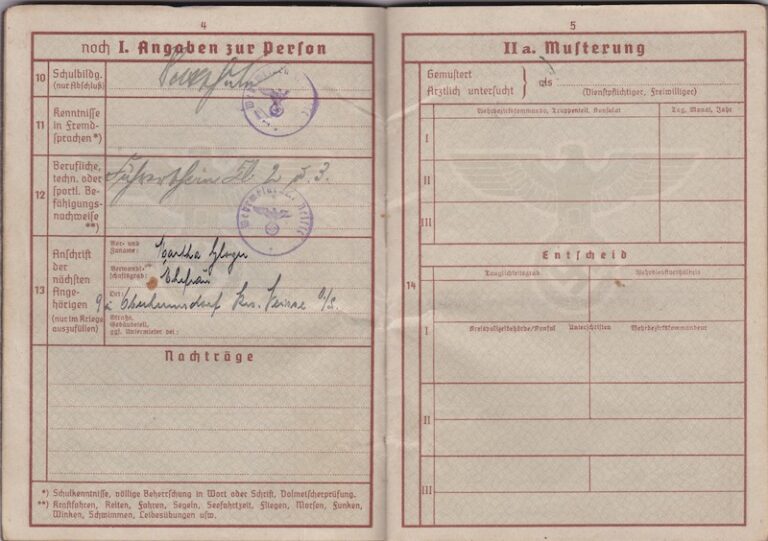 WWII German Wehrmacht Wehrpass ID & Wehrmacht Führerschein ...